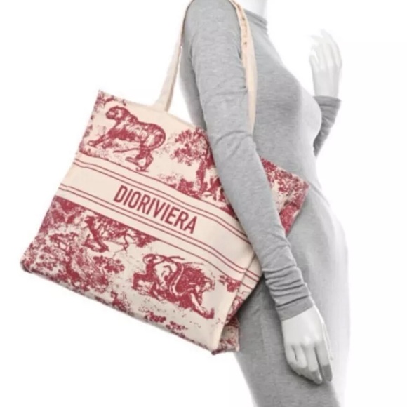 Dior | Bags | Christian Dior Beauty Vip Gift Linen Tote Bag In Red And ...